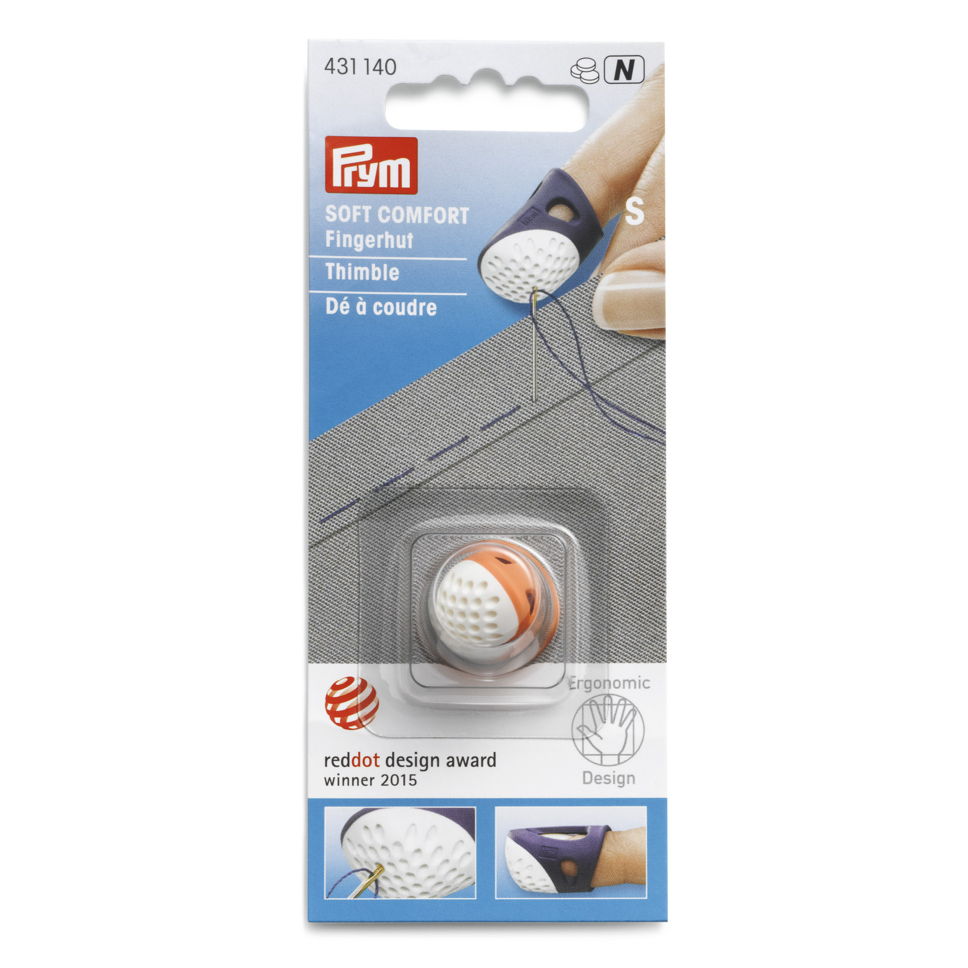 Dé à coudre Prym S ergonomic orange - 3B COM