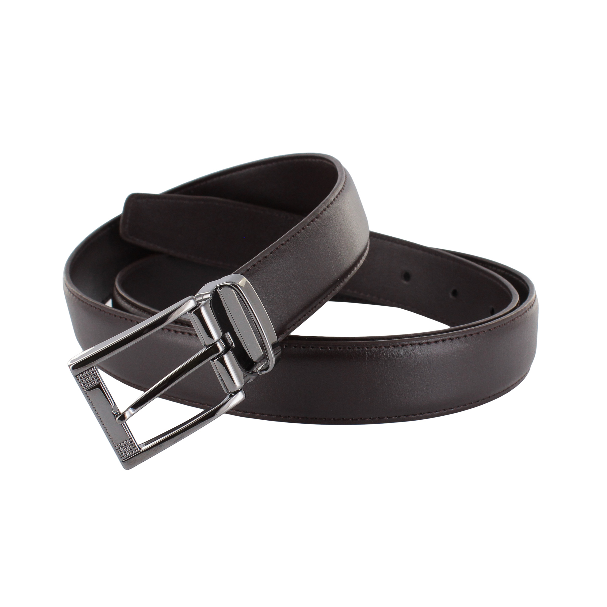 Ceinture mixte bombée lisse marron - 3B COM