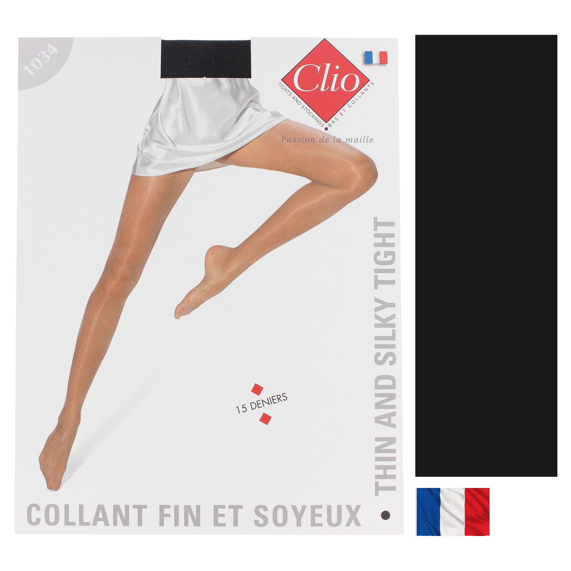 Collant Clio 15d fin et soyeux T1 noir - 3B COM