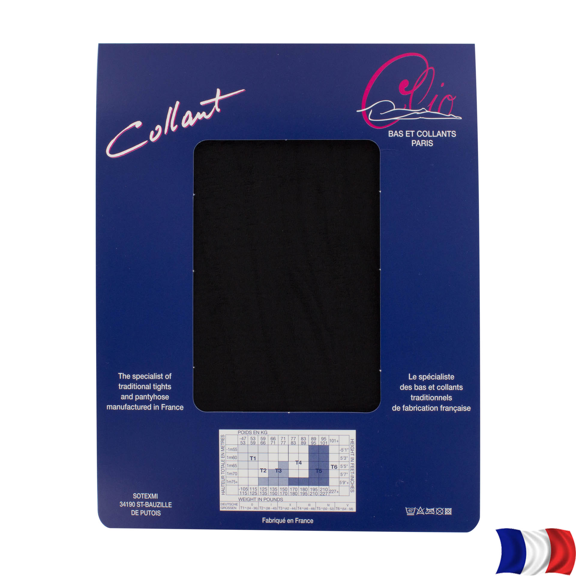 Collant Clio espace voile 15d t1 noir - 3B COM
