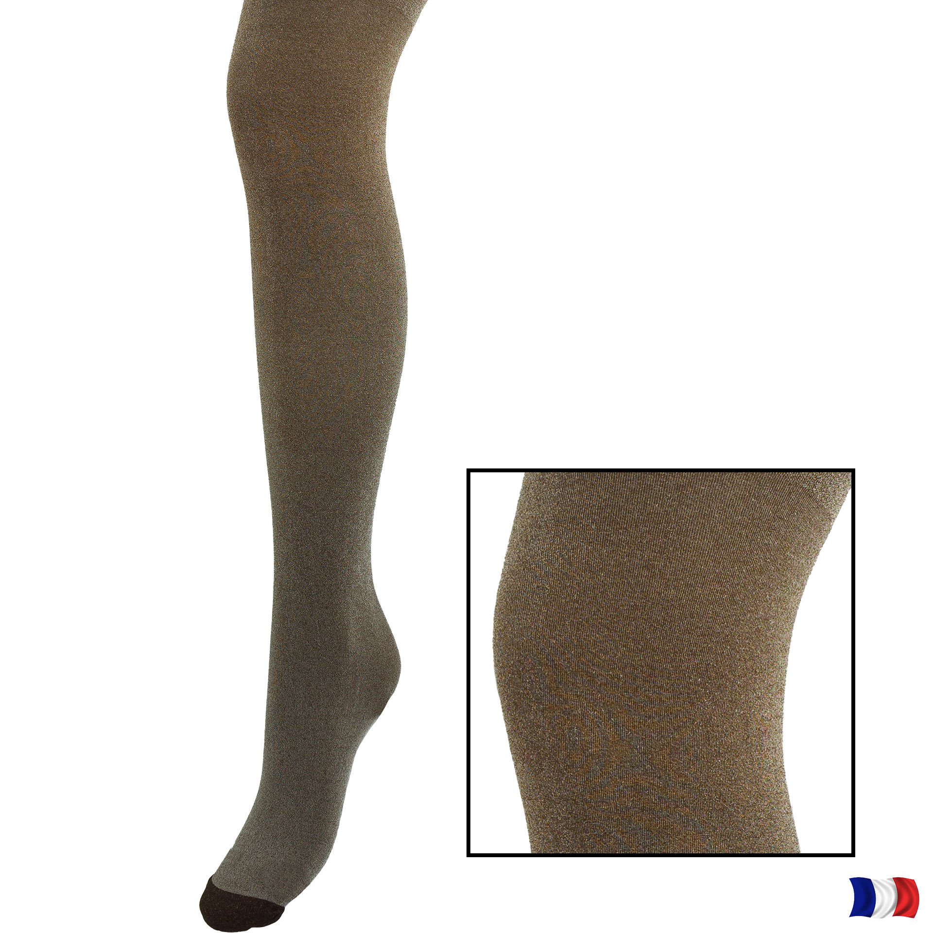 Collant Clio aspect chiné t1/2 marron - 3B COM